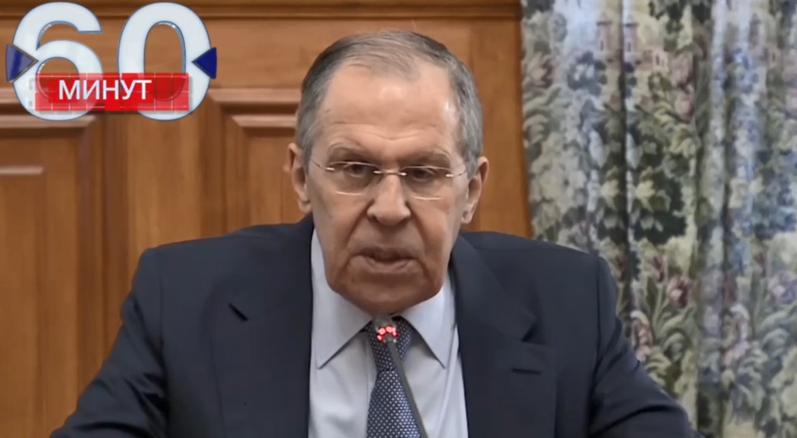 The head of the Russian Foreign Ministry, Sergey Lavrov, repeats the propagandist theses about ...